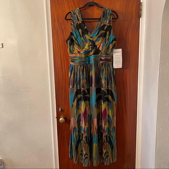 Ashro | Dresses | Nwt Ashro Printed Maxi Dress | Poshmark